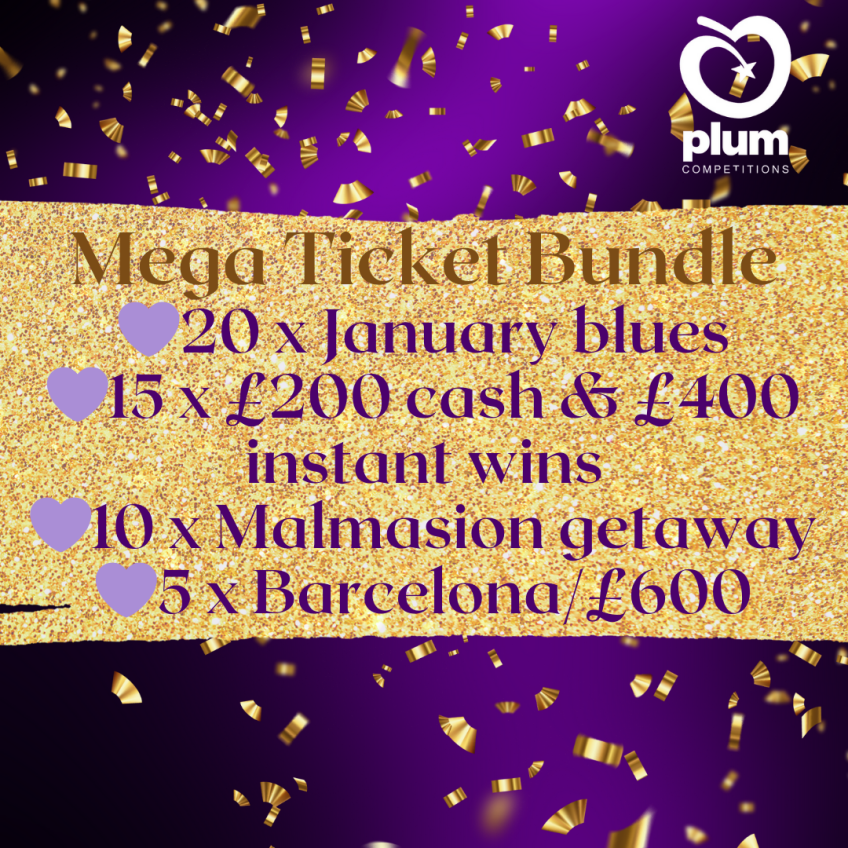 Mega 50 x ticket bundle - Plum Competitions