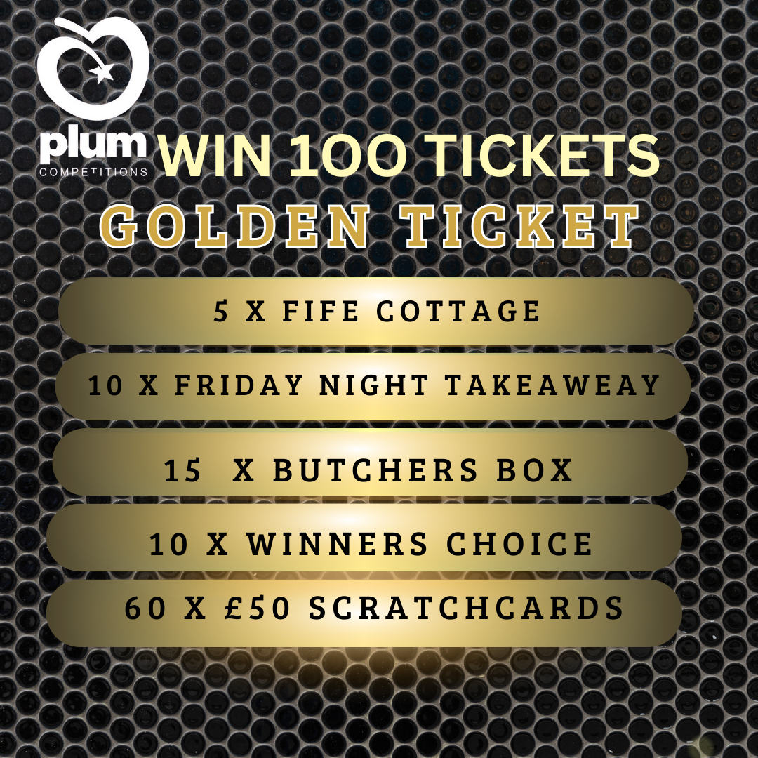 Golden Ticket #10 - WIN 100 TICKETS - Plum Competitions